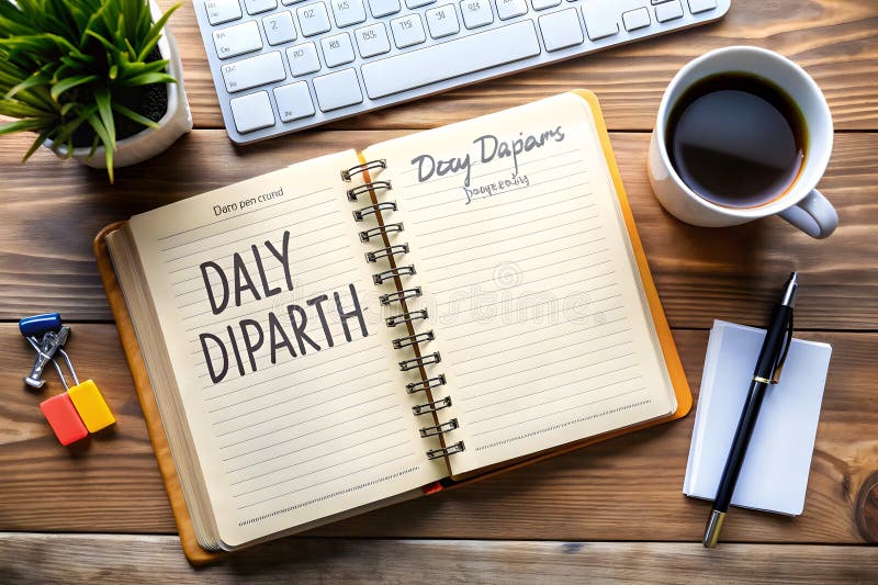 Daily Dispatch Desk Diaries on Office Desk Stock Illustration ...