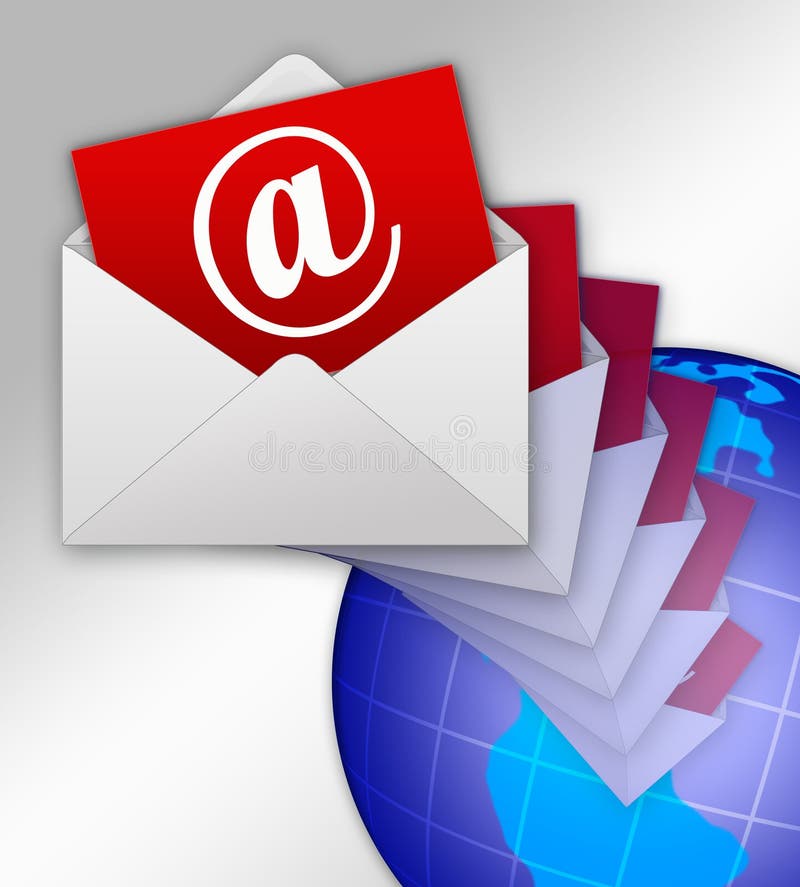 Electronic Letter Email and Communication Concept Stock Illustration ...