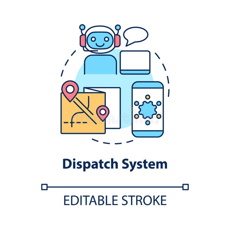 Dispatch System Concept Icon Stock Vector - Illustration of lined ...