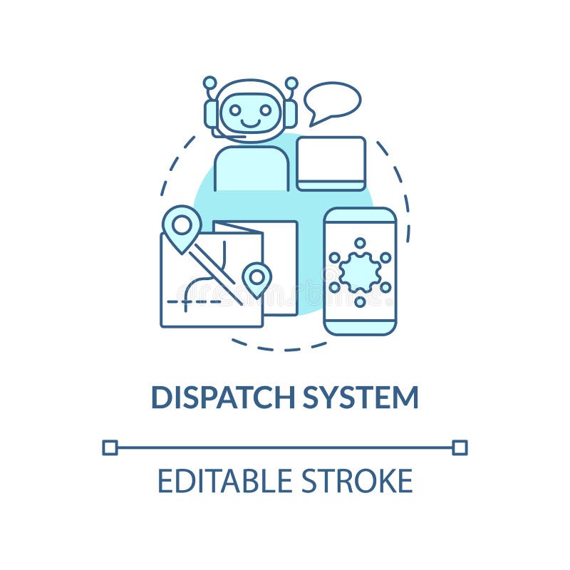 Dispatch System Turquoise Concept Icon Stock Vector - Illustration of ...