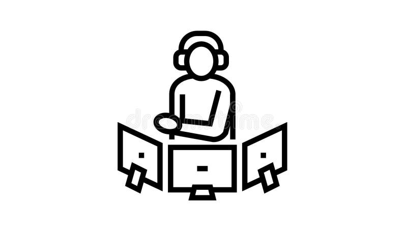 Dispatcher Controlling Flight Way Color Icon Animation Stock Video ... Dispatcher Controlling Flight Way Color Icon Animation Stock Video ...