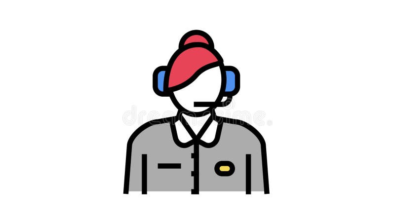 Dispatcher Controlling Flight Way Color Icon Animation Stock Video ... Dispatcher Controlling Flight Way Color Icon Animation Stock Video ...