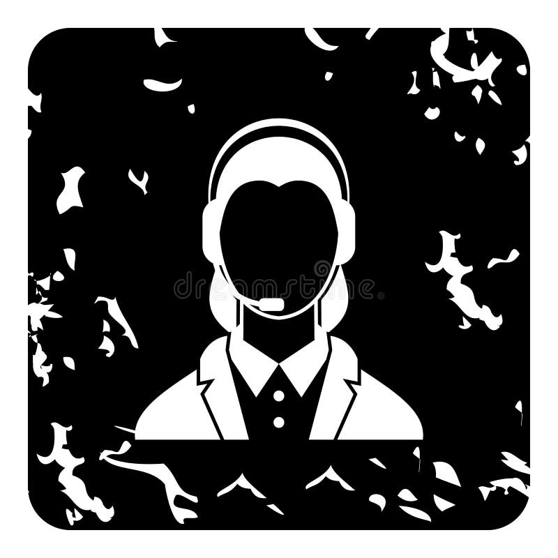 Dispatcher Icon, Grunge Style Stock Vector - Illustration of customer ...
