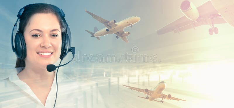 Dispatcher Navigating Plane Stock Image - Image of tourism, transport ...