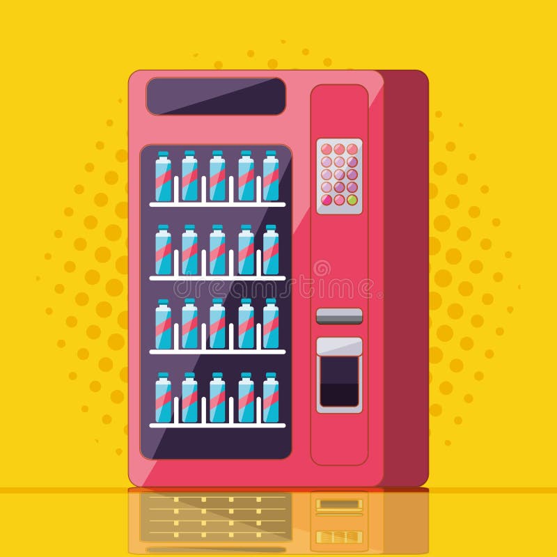 Dispenser of Beverage with Bill Dollar Machine Electronic Stock Vector ...