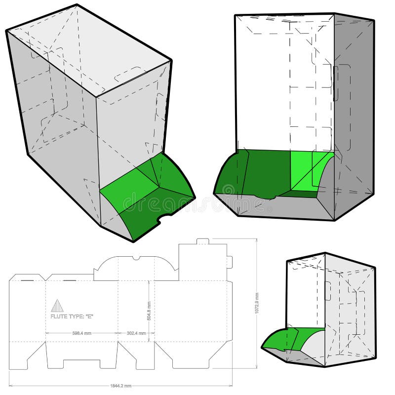Slim Dispenser Box Template with Die Cut Laser Cut Lines Stock Vector ...