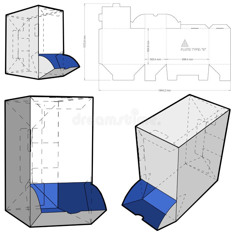 Slim Dispenser Box Template with Die Cut Laser Cut Lines Stock Vector ...