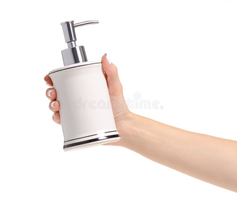 Dispenser for Liquid Soap in Hand Stock Photo - Image of care, cosmetic ...