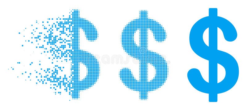 Dispersed Dot Halftone Dollar Icon Stock Vector - Illustration of ...