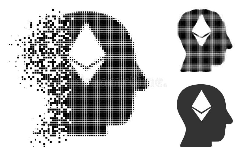 Dispersed Dot Halftone Ethereum Thinking Head Icon Stock Vector ... Dispersed Dot Halftone Ethereum Thinking Head Icon Stock Vector ...