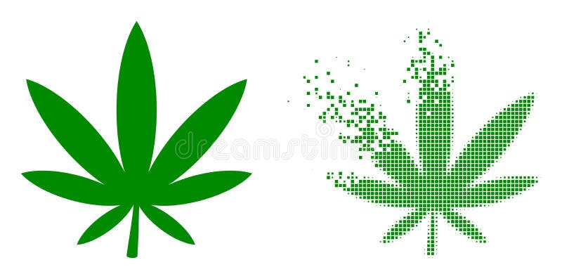 Broken Dotted and Original Marijuana Icon Stock Vector - Illustration ...