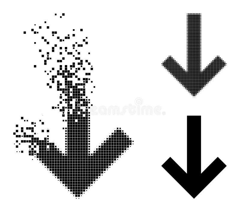 Burst and Halftone Pixel Arrow Down Icon Stock Vector - Illustration of ...