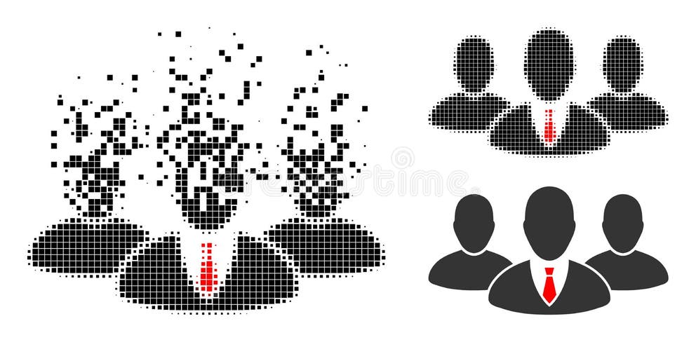 Dispersed Dotted Boss Group Icon with Halftone Version Stock Vector ...