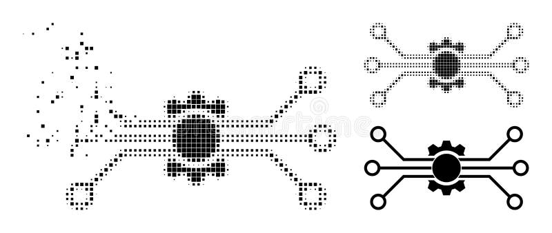 Dispersed Dotted Electric Bulb Icon with Halftone Version Stock Vector ...