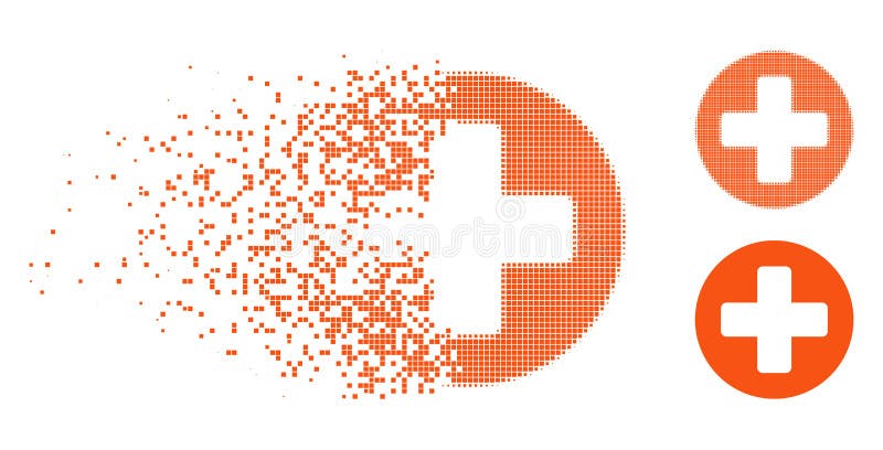 Dispersed Dotted Halftone Create Cross Icon Stock Vector - Illustration ...