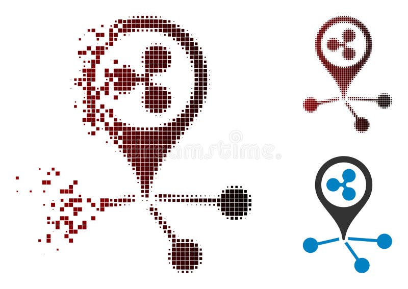 Dispersed Dotted Halftone Ripple Location Links Icon Stock Vector ...