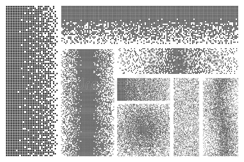 Dispersed Elements. Disintegration, Pixel Dissolve Squares Effect ...