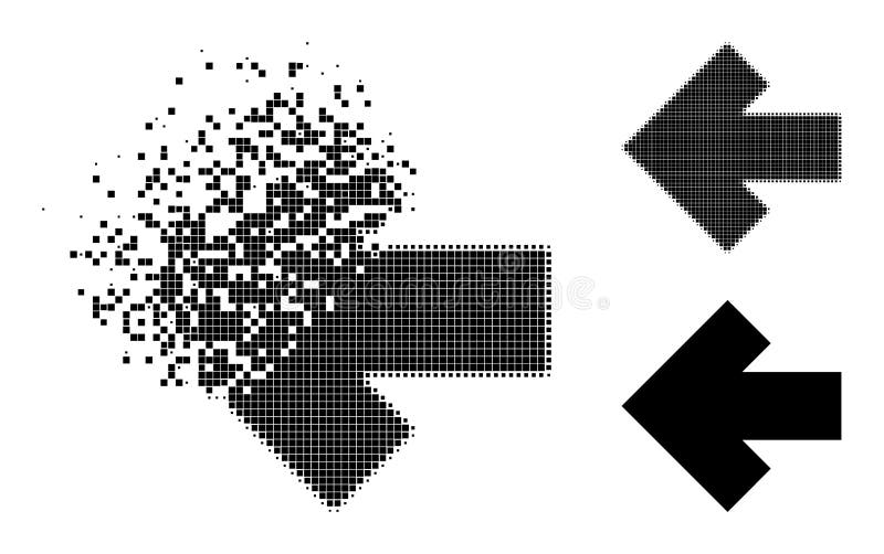 Dispersed and Halftone Pixel Arrow Left Glyph Stock Vector ... Dispersed and Halftone Pixel Arrow Left Glyph Stock Vector ...