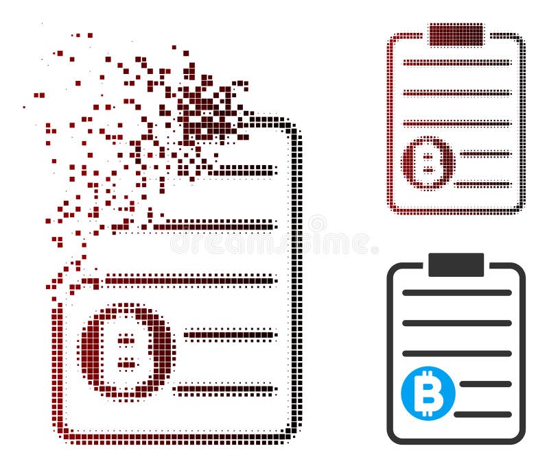 Dispersed Pixel Halftone Bitcoin Price List Icon Stock Vector ...