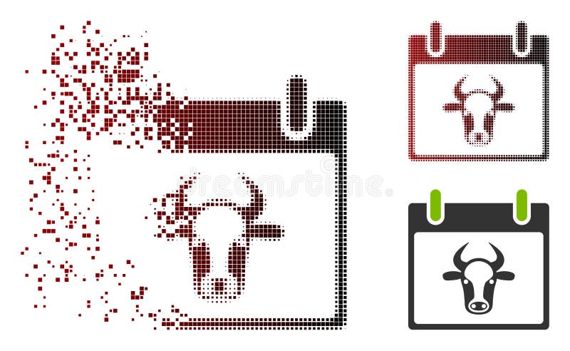 Dispersed Pixel Halftone Cow Calendar Page Icon Stock Vector ... Dispersed Pixel Halftone Cow Calendar Page Icon Stock Vector ...
