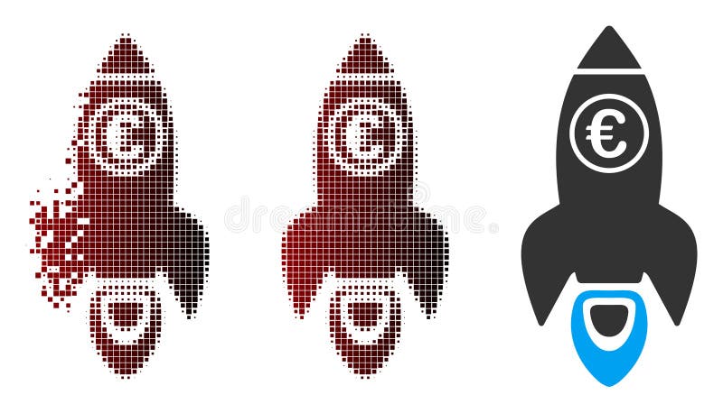 Dispersed Pixel Halftone Euro Rocket Launch Icon Stock Vector ... Dispersed Pixel Halftone Euro Rocket Launch Icon Stock Vector ...
