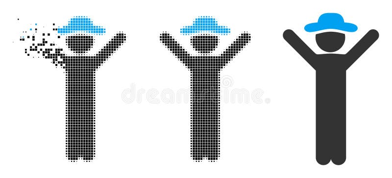 Dispersed Pixel Halftone Happy Gentleman Icon Stock Vector ... Dispersed Pixel Halftone Happy Gentleman Icon Stock Vector ...