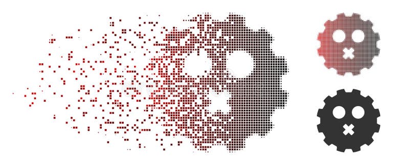 Dispersed Pixel Halftone Mute Smiley Gear Icon Stock Vector ...