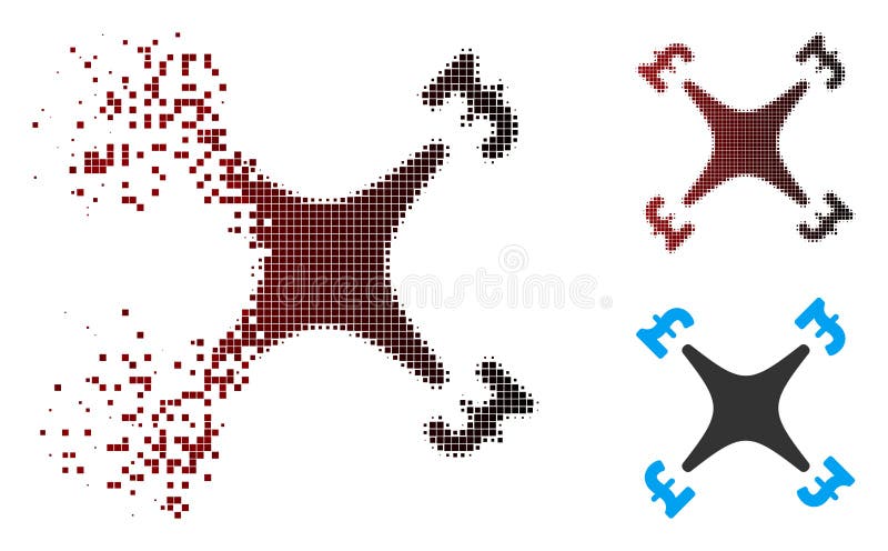 Dispersed Pixel Halftone Pound Business Drone Icon Stock Vector ... Dispersed Pixel Halftone Pound Business Drone Icon Stock Vector ...