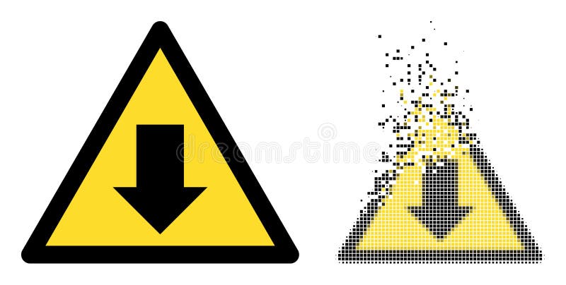 Dispersed Pixel and Original Drop Down Warning Icon Stock Vector ...