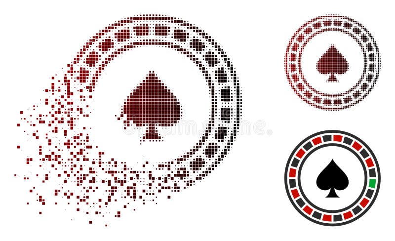 Dispersed Pixelated Halftone Casino Roulette Icon Stock Vector ...
