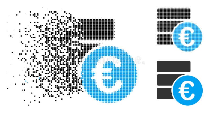 Dispersed Pixelated Halftone Euro Database Icon Stock Vector ... Dispersed Pixelated Halftone Euro Database Icon Stock Vector ...