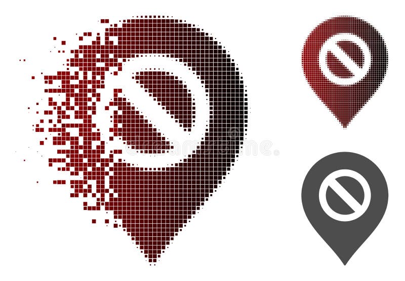 Dispersed Pixelated Halftone Forbidden Marker Icon Stock Vector ...