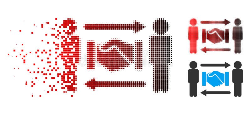 Dispersed Pixelated Halftone Persons Handshake Exchange Icon Stock ... Dispersed Pixelated Halftone Persons Handshake Exchange Icon Stock ...