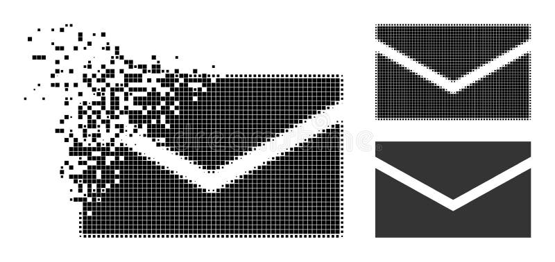 Dispersed Pixelated Mail Icon with Halftone Version Stock Vector ...