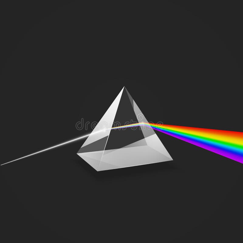 Dispersion. Colorful Spectrum of Light. Experiment with Glass Prism and ...
