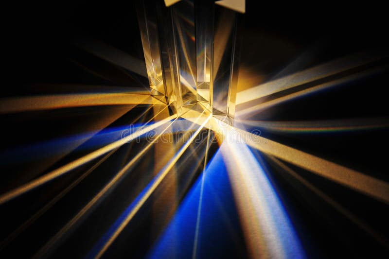 Dispersion of Light through Triangular Glass Prisms Creating Shade and ...