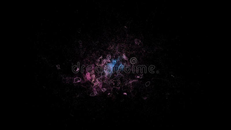 Dispersion of Small Particles of Different Colors on a Black Background ...