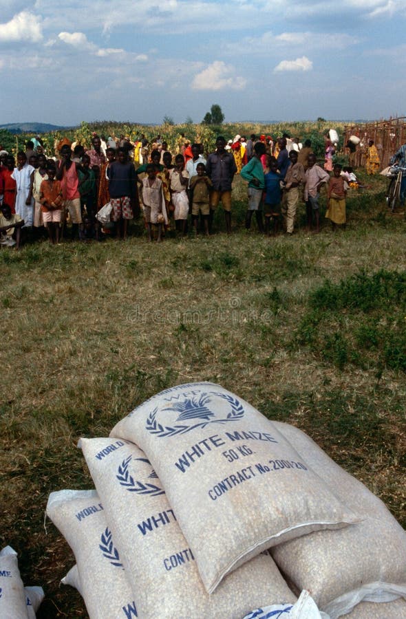 Displaced People Waiting for Aid Distribution. Editorial Stock Image ...