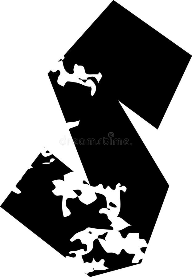 Display Alphabet Grunge Corner Paper Cut Font Number 3 Three Stock ...