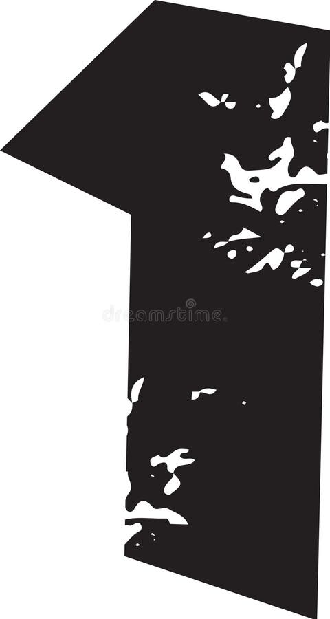 Display Alphabet Grunge Corner Paper Cut Font Number 1 One Stock Vector ...