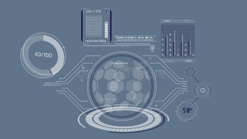 Display with Animated HUD and Infographic Elements for Data ...