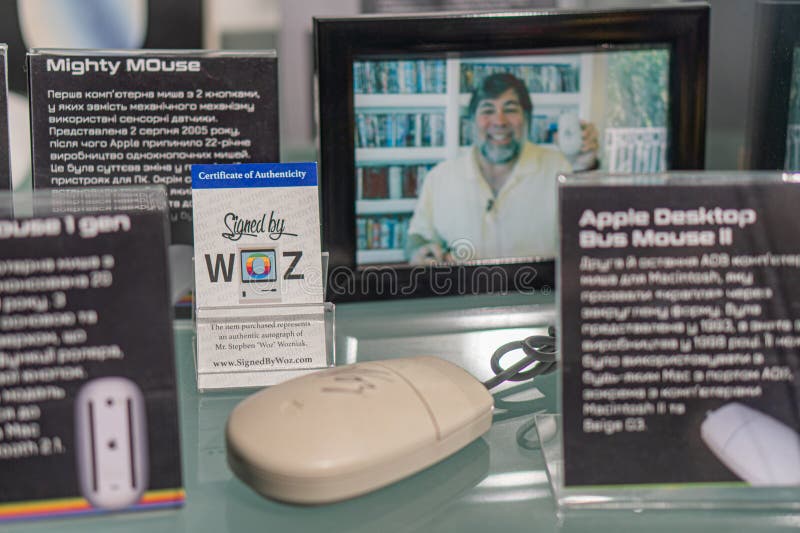 Display of Apple Computer Mouses, with a Central Apple Mouse II and ...
