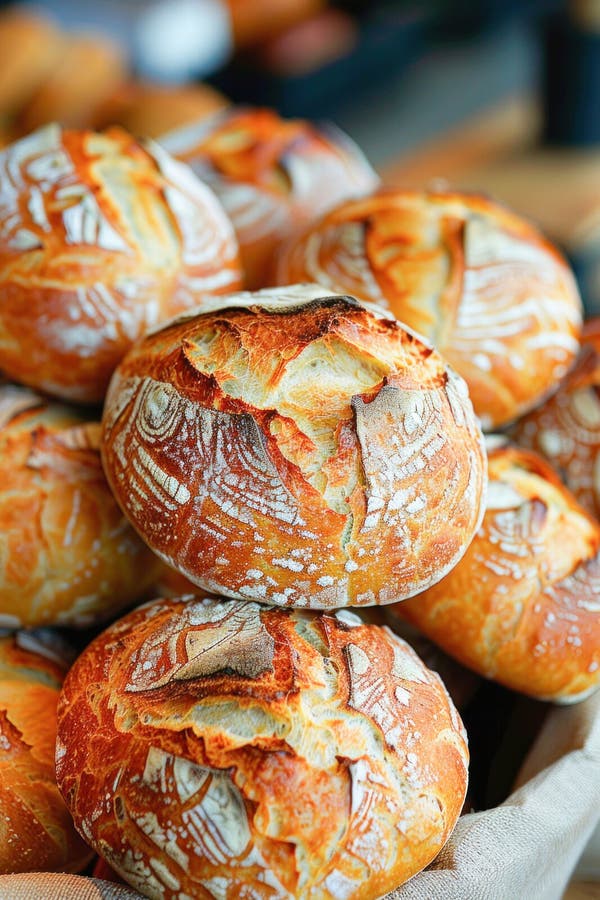 A Display of Assorted Bread Rolls is Artfully Arranged in Layers Inside ...
