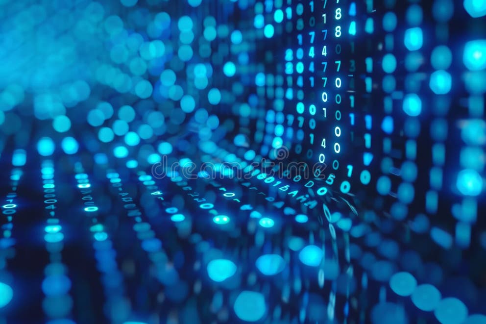 Display of Binary Numbers on Monitor. Visualizing Complex Computations or Algorithms in Action ...