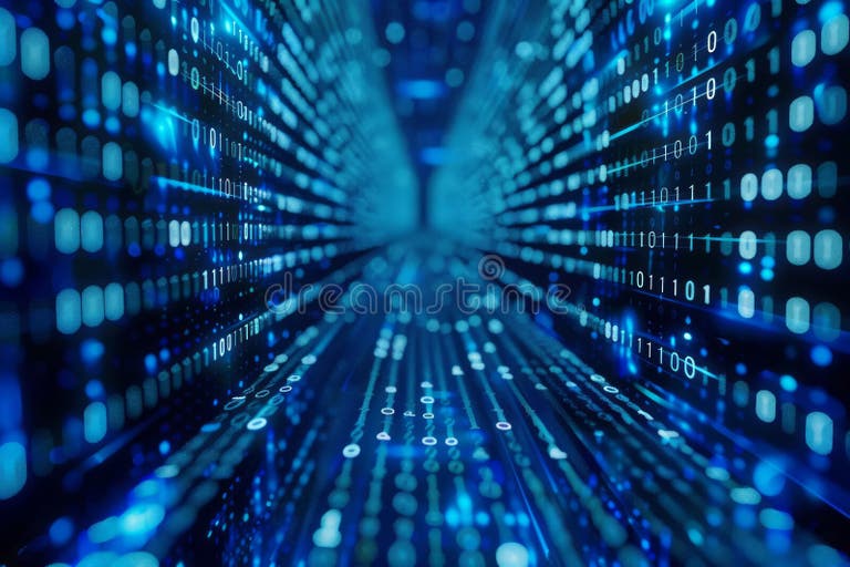 Display of Binary Numbers on Monitor. Visualizing Complex Computations or Algorithms in Action ...