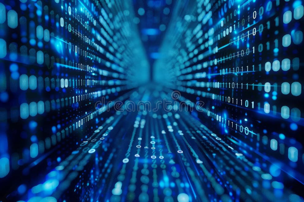 Display Of Binary Numbers On Monitor Visualizing Complex Computations Or Algorithms In Action