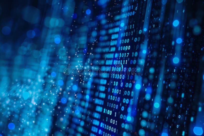 Display Of Binary Numbers On Monitor Visualizing Complex Computations