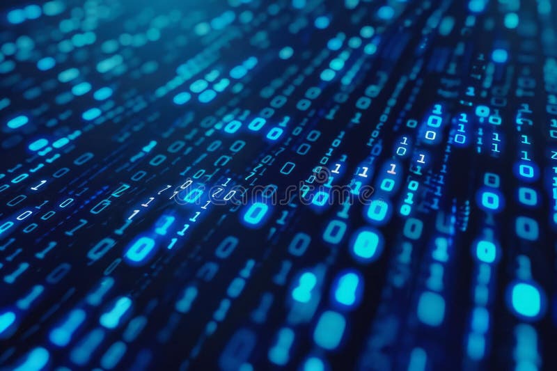 Display Of Binary Numbers On Monitor Visualizing Complex Computations Or Algorithms In Action