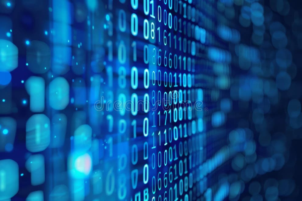 Display of Binary Numbers on Monitor. Visualizing Complex Computations or Algorithms in Action ...