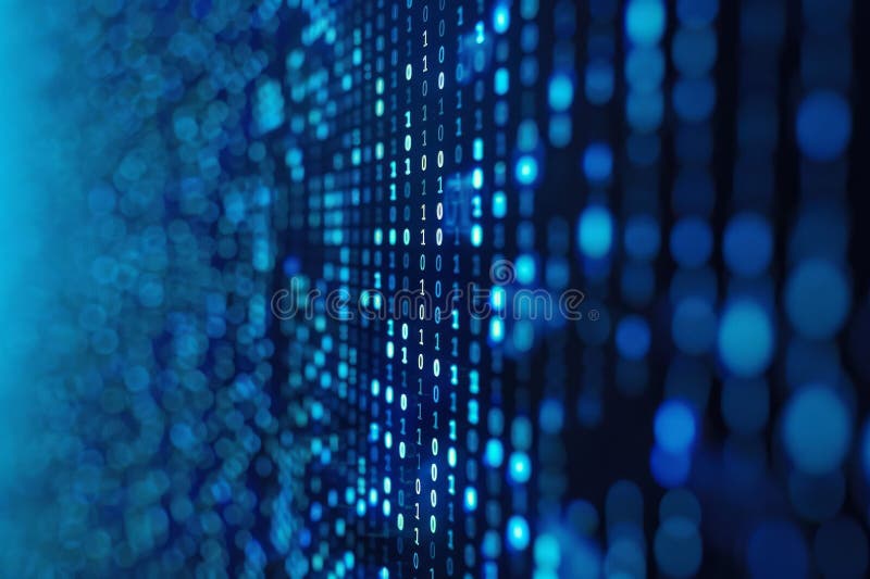 Display of Binary Numbers on Monitor. Visualizing Complex Computations or Algorithms in Action ...